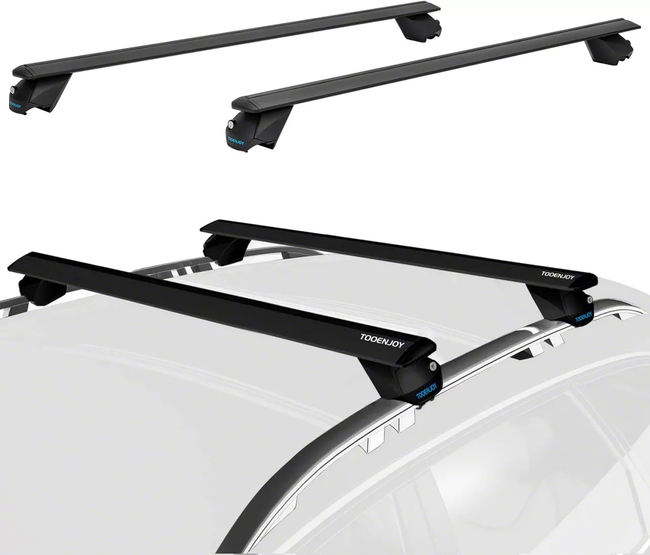 Tacoma 53-Inch Pro Universal Adjustable Roof Rack Cross Bars with Keyed ...