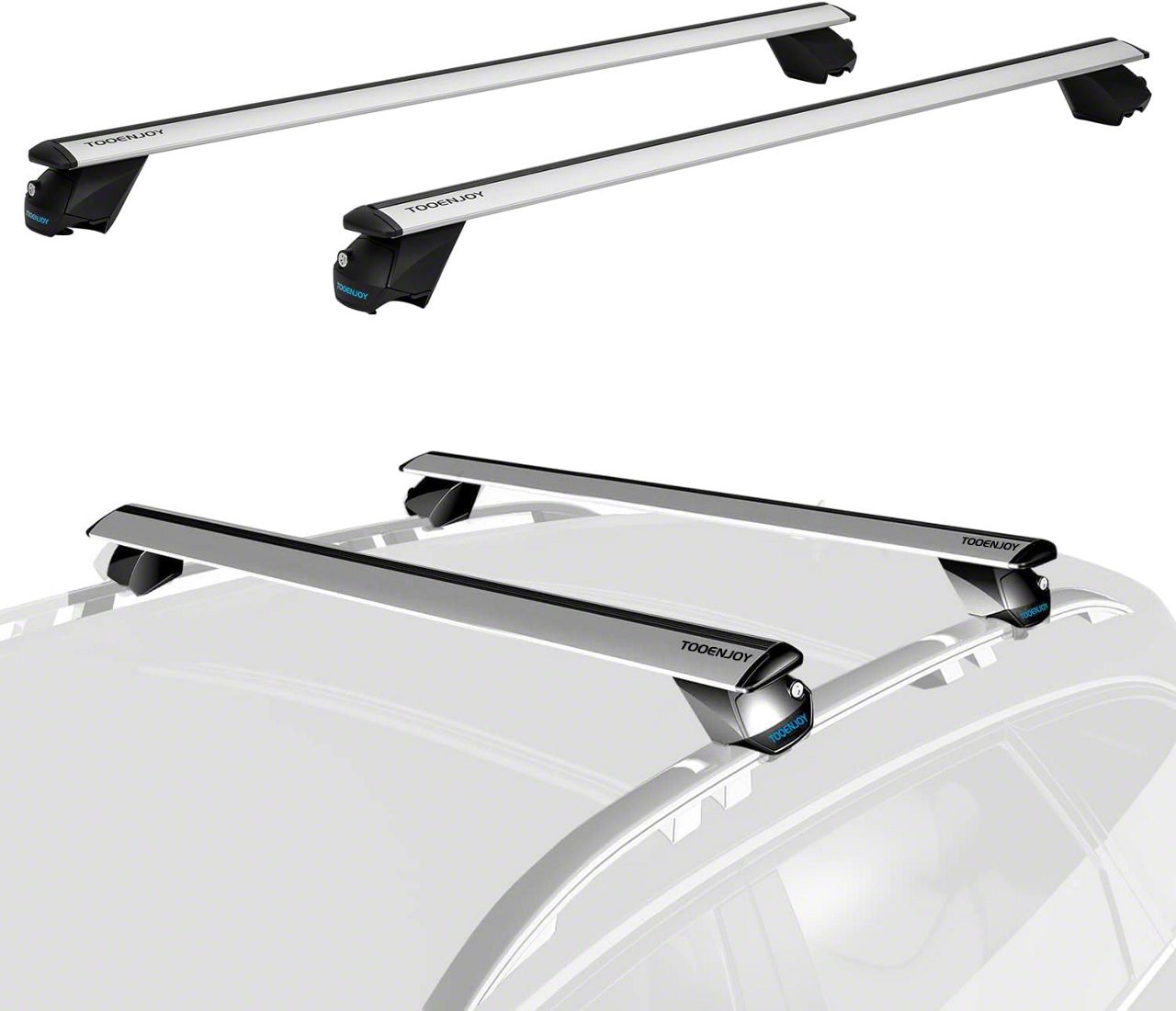 Tacoma 53-Inch Pro Universal Adjustable Roof Rack Cross Bars with Keyed ...