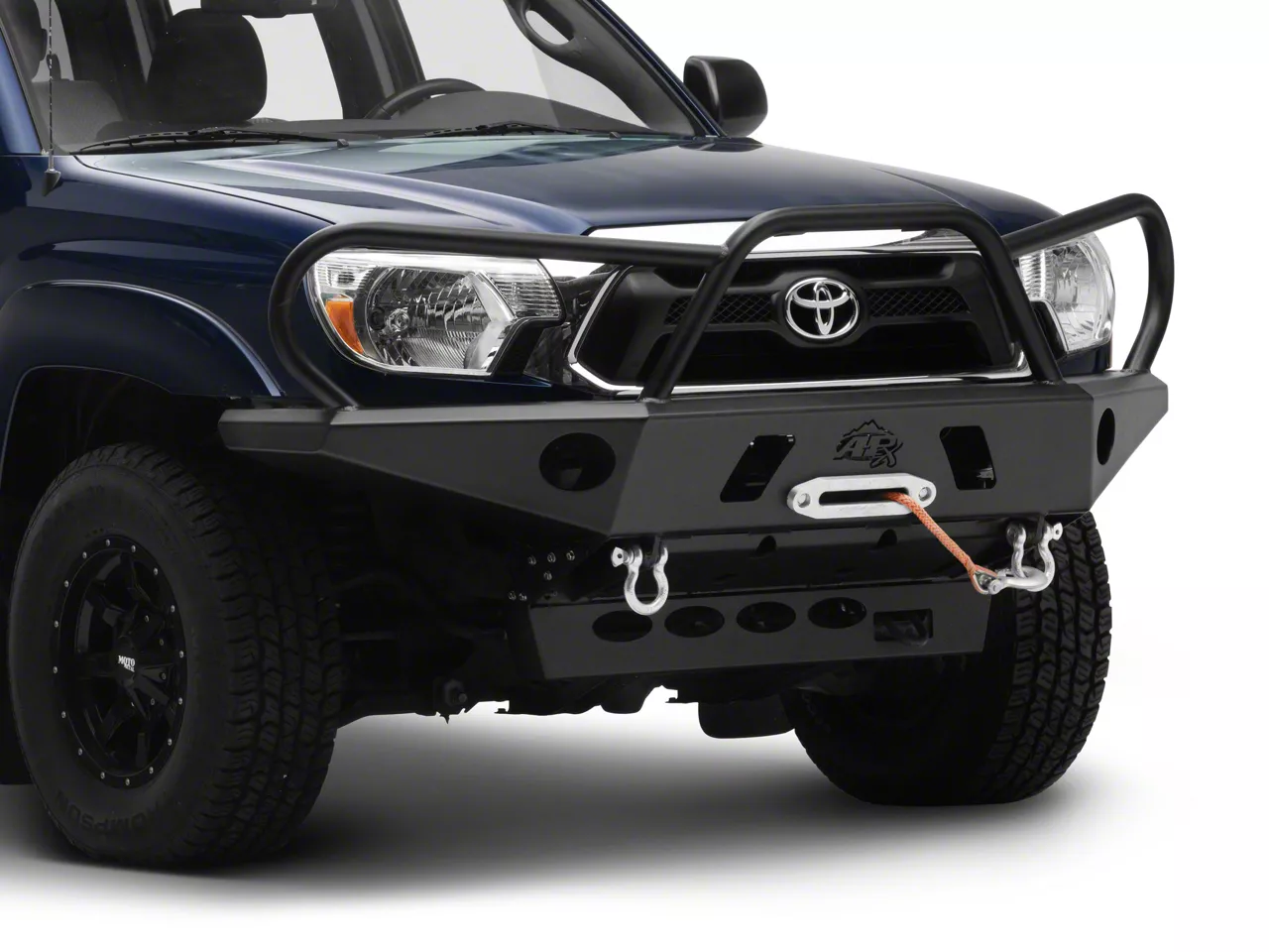 Tacoma APEX Front Bumper with Full Hoop; Black Aluminum (05-15 Tacoma ...