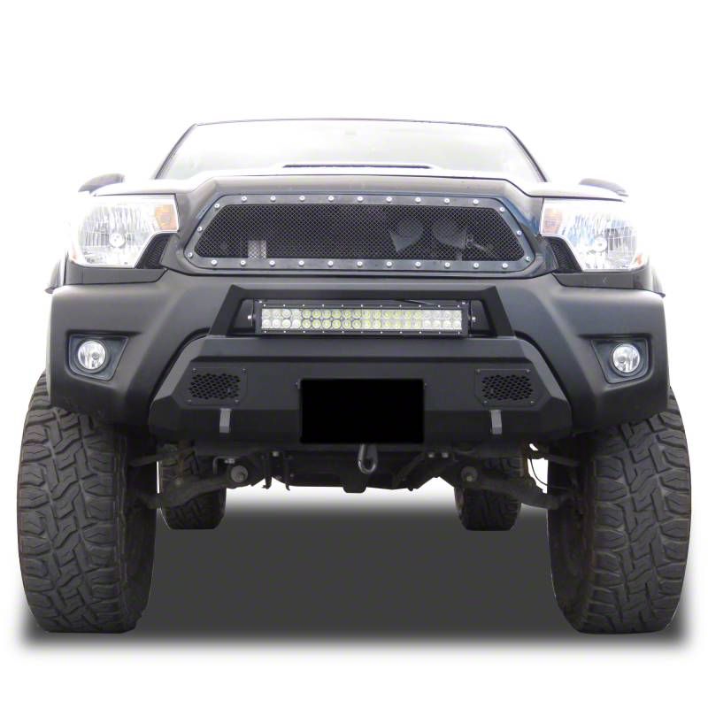Tacoma Armour III Heavy Duty Winch Front Bumper with 20-Inch LED Light ...