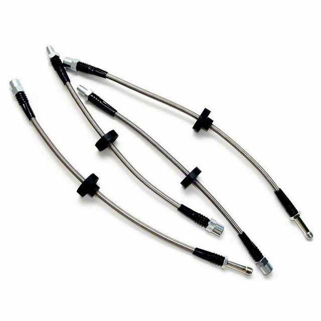 Tacoma Braided Stainless Steel Brake Line Kit; Front and Rear (05-17 6 ...