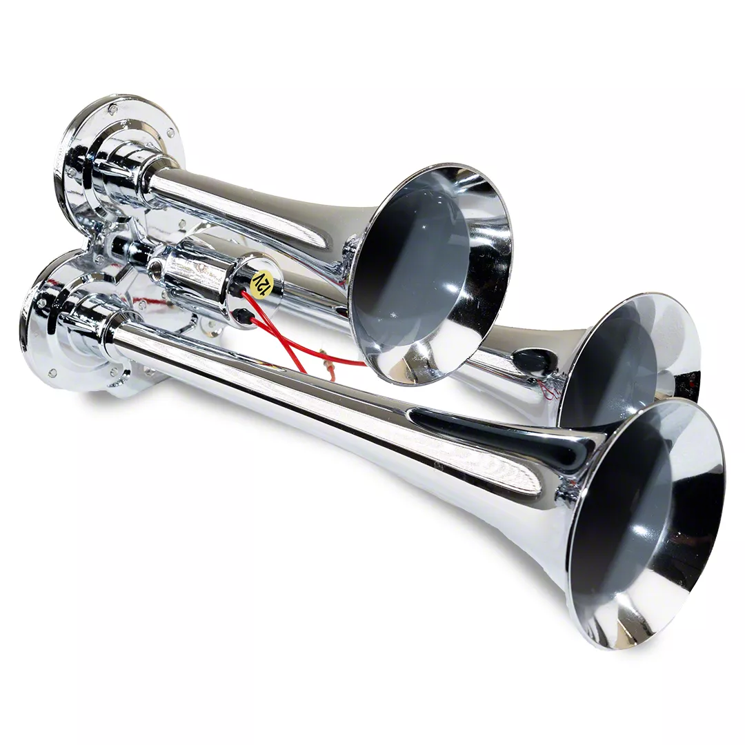 Tacoma Compact Triple Air Horn System; Chrome; Zinc Alloy (Universal ...