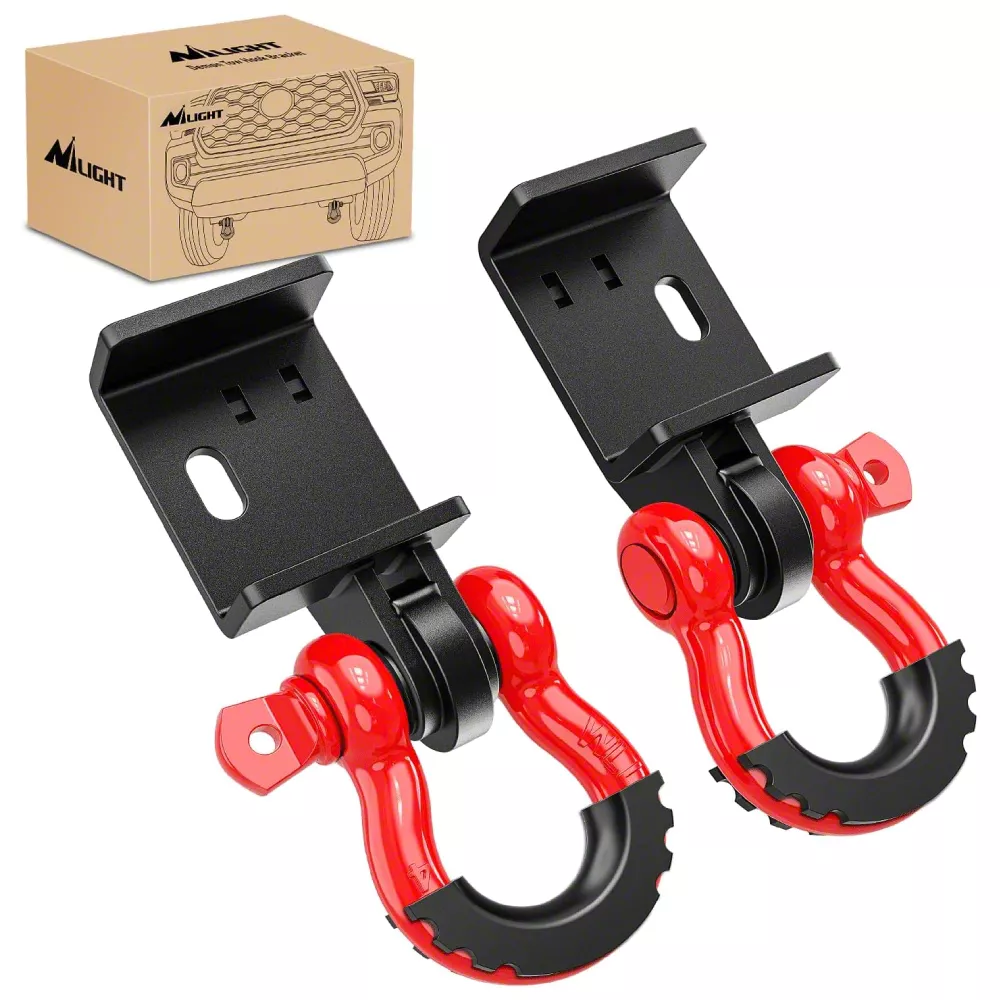 Tacoma Demon Front Tow Hook Mounts with 3/4-Inch D-Ring Shackles (09-23 ...