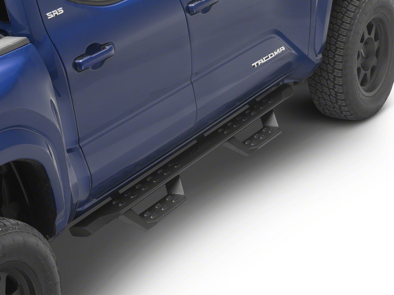 Tacoma Drop Style Door to Door Nerf Side Step Bars; Black (24-26 Tacoma ...