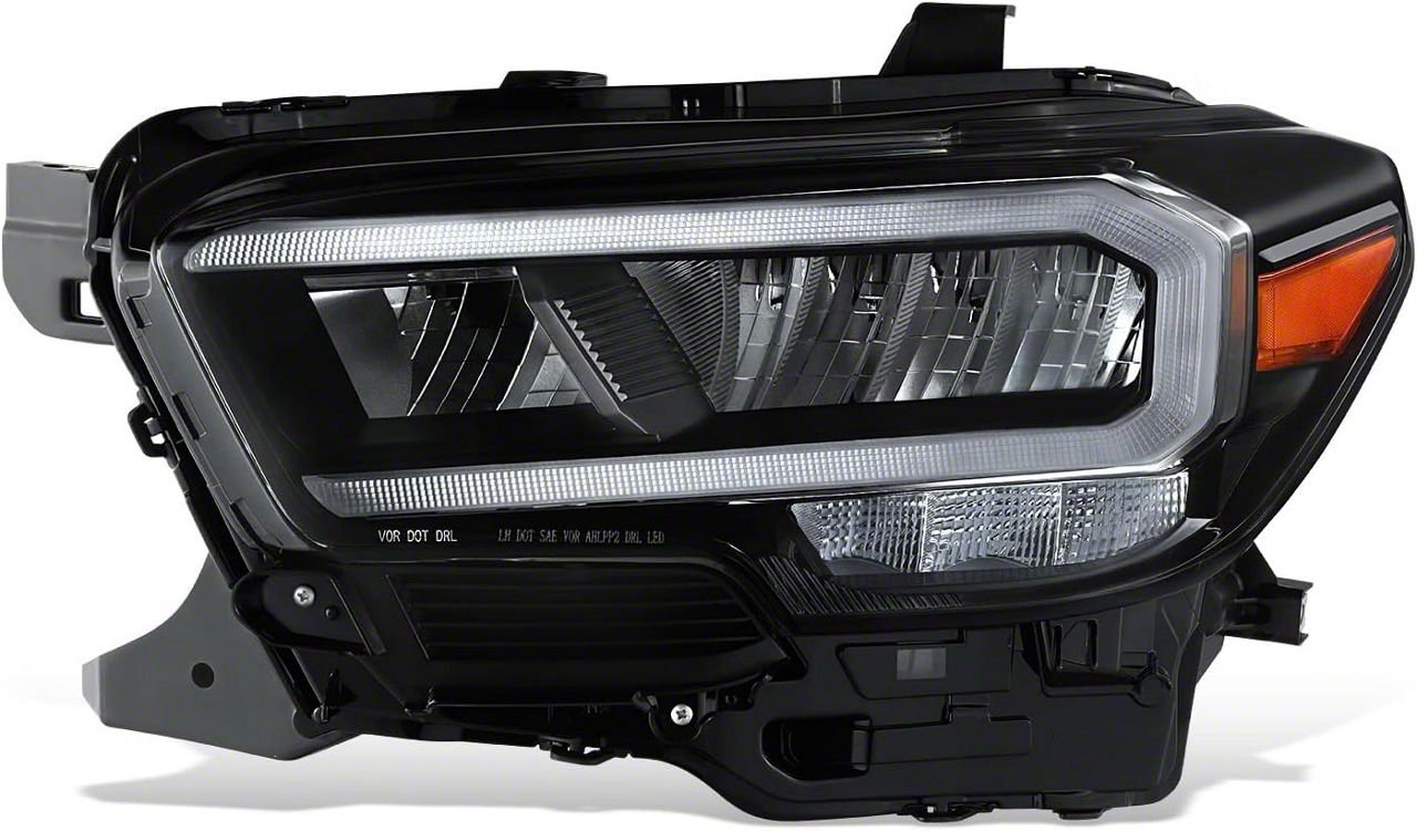 Tacoma Factory Style Switchback LED DRL Headlight; Black Housing; Clear ...