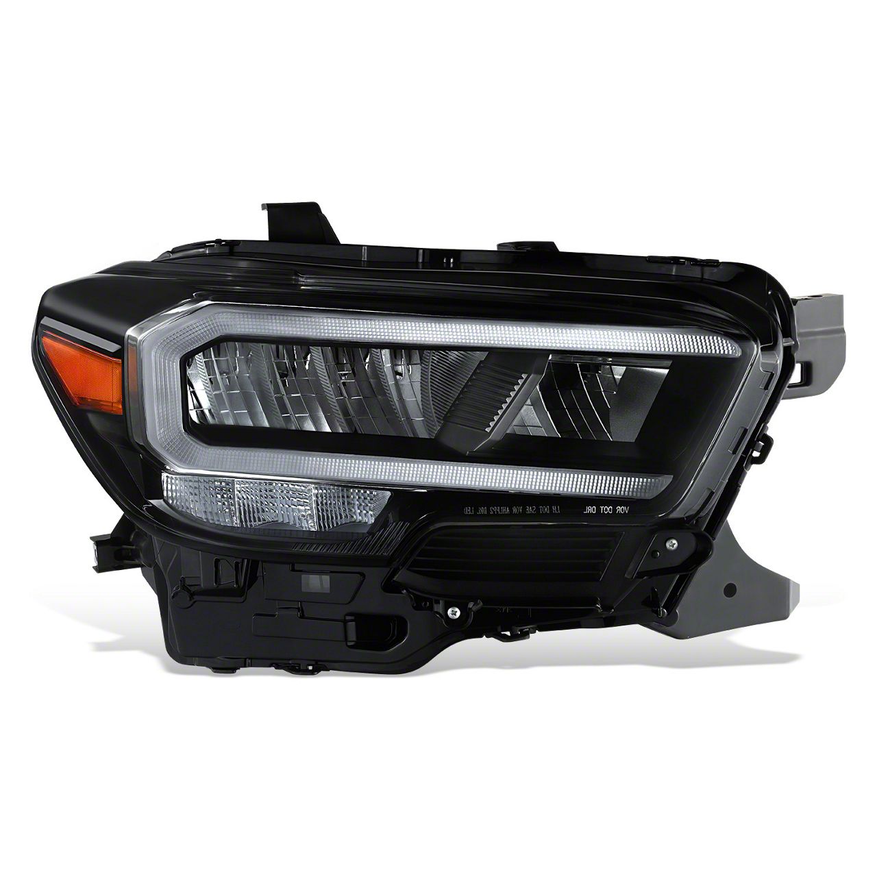 Tacoma Factory Style Switchback LED DRL Headlight; Black Housing; Clear ...