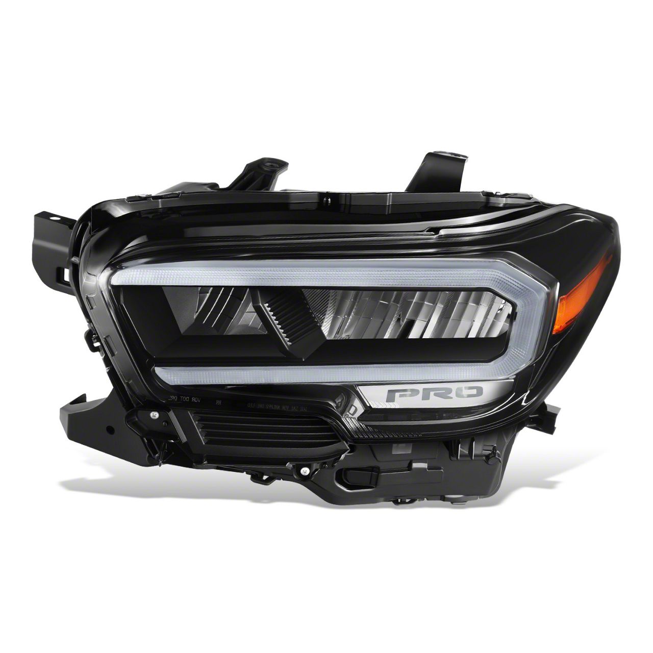 Tacoma Factory Style Switchback LED DRL Headlight; Black Housing; Clear ...