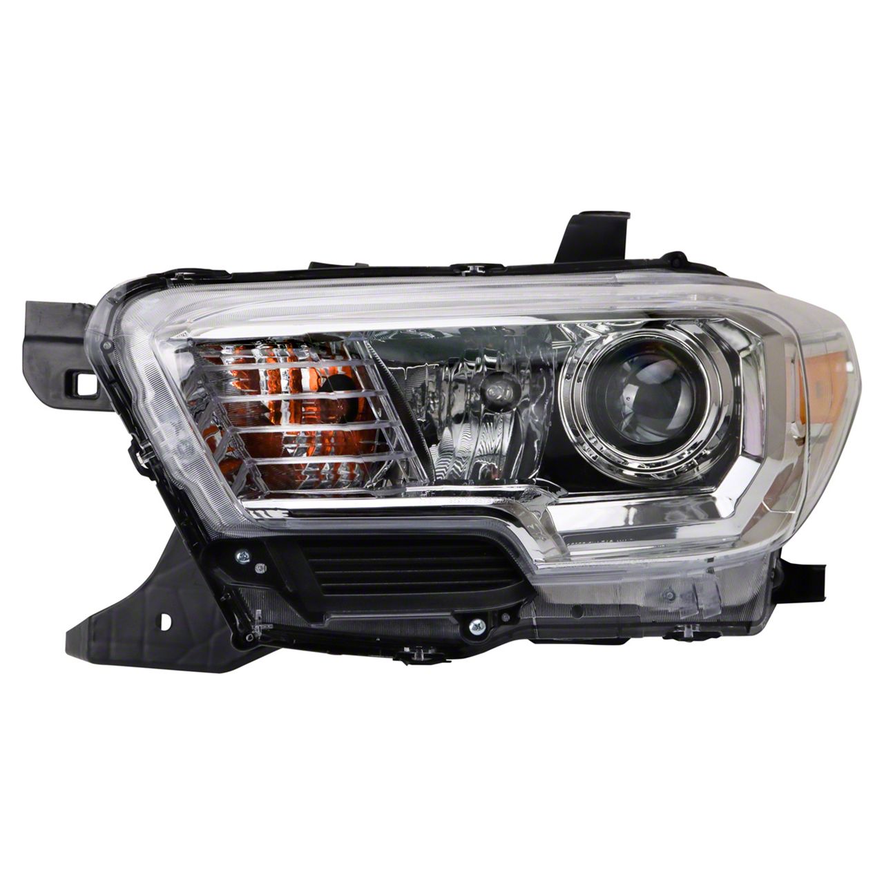 Tacoma Headlight; Chrome Housing; Clear Lens; Driver Side (16-18 Tacoma ...