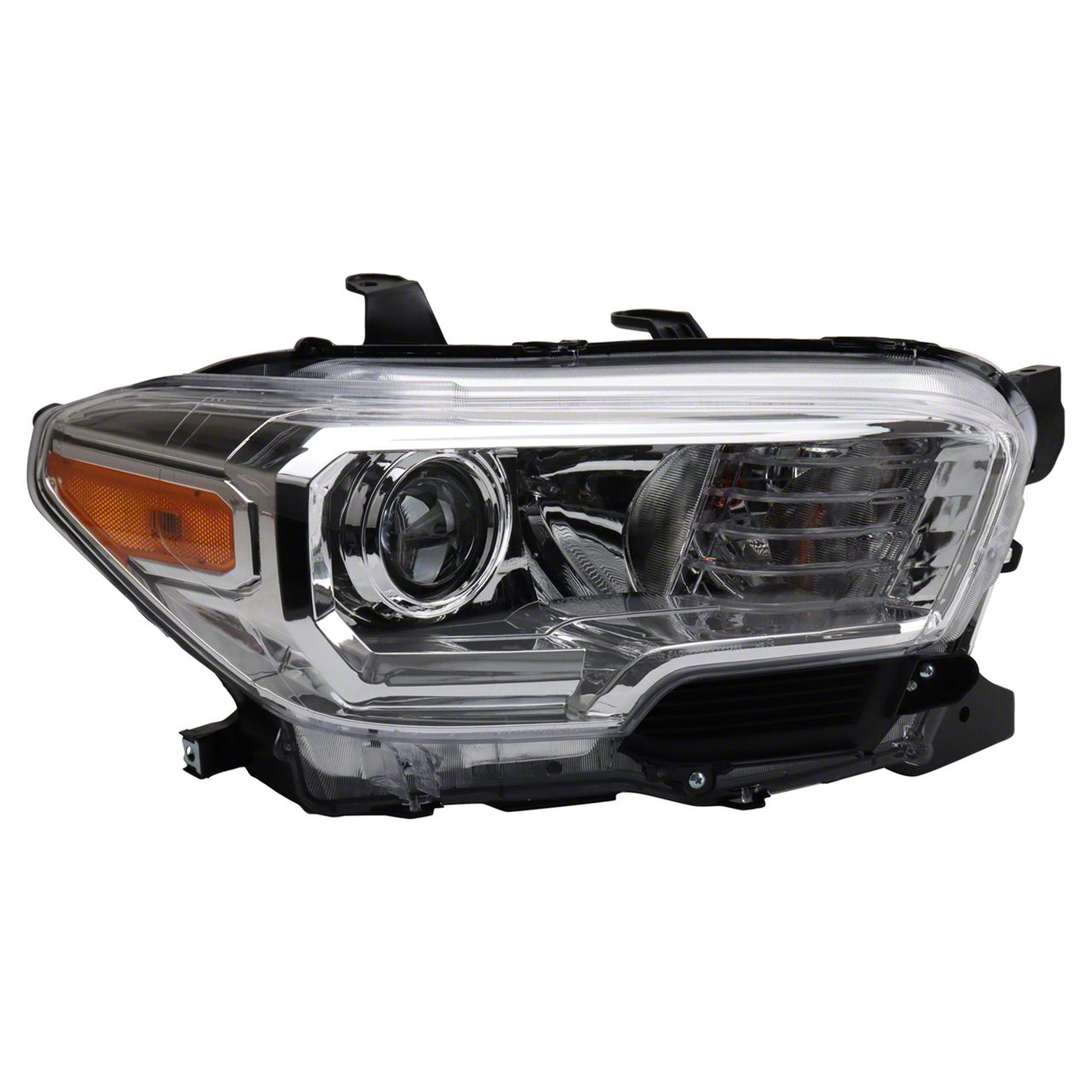 Tacoma Headlight; Chrome Housing; Clear Lens; Passenger Side (16-18 ...