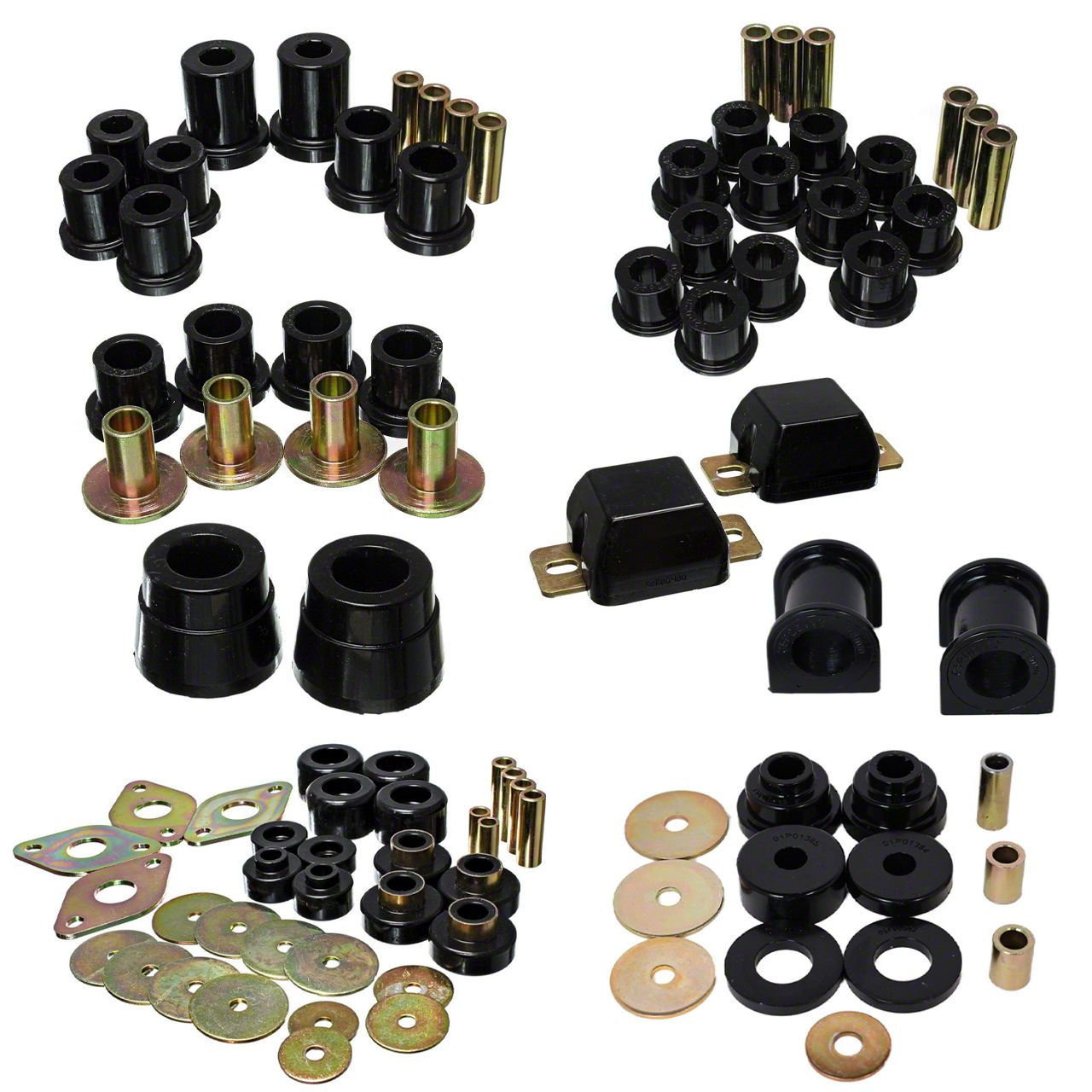 Tacoma Hyper-Flex System Master Bushing Kit; Black (05-15 Tacoma Base ...