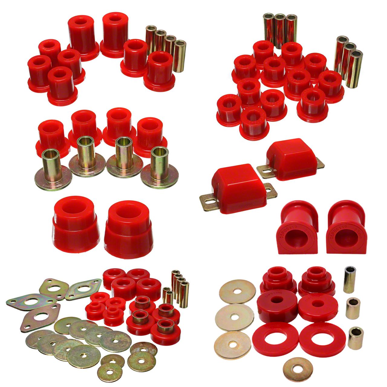 Tacoma Hyper-Flex System Master Bushing Kit; Red (05-15 Tacoma Base ...