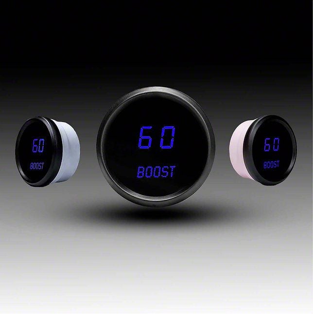 Tacoma LED Digital Boost Gauge with Black Bezel; 2-1/16-Inch; Blue; 0 ...