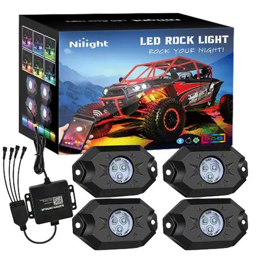Tacoma LED RGB Rock Lights with Bluetooth Controler; Set of 4 ...