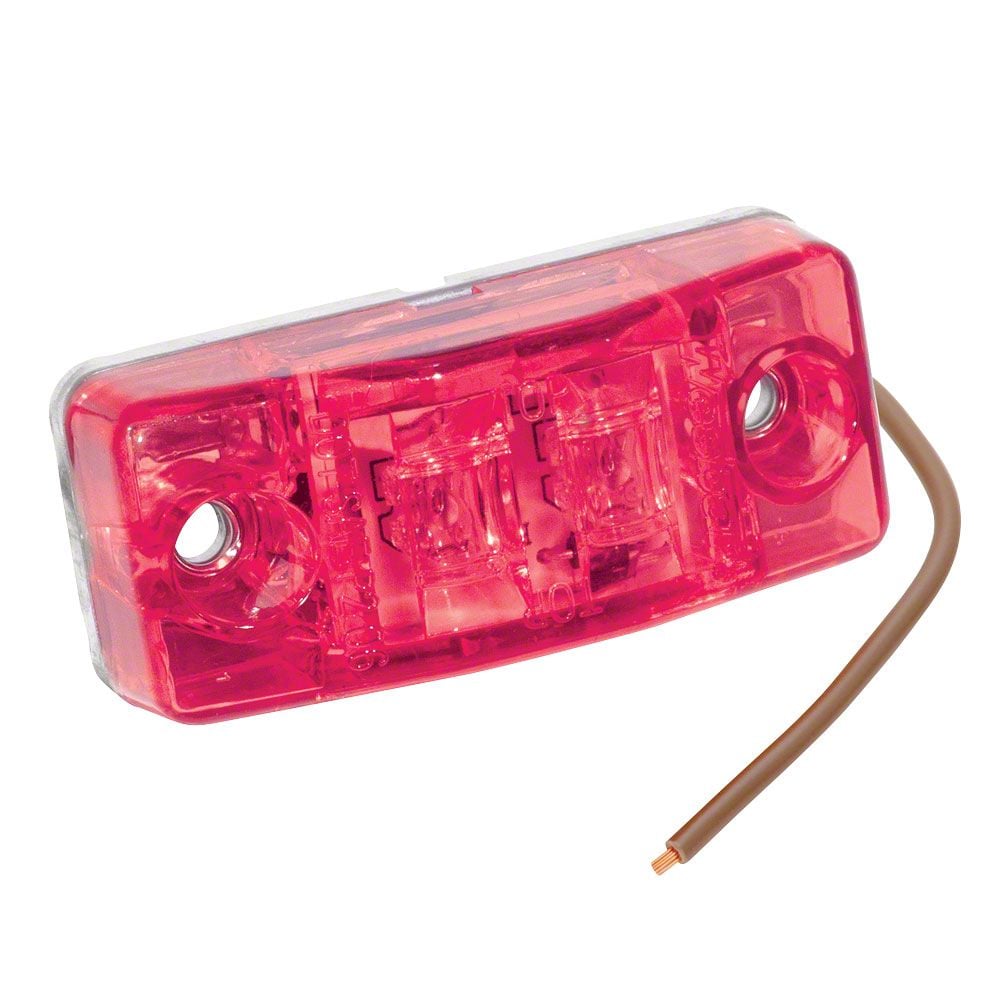 Tacoma LED Side Marker Trailer Clearance Light; Red with Stud Mounting and 12-Inch Brown Wire