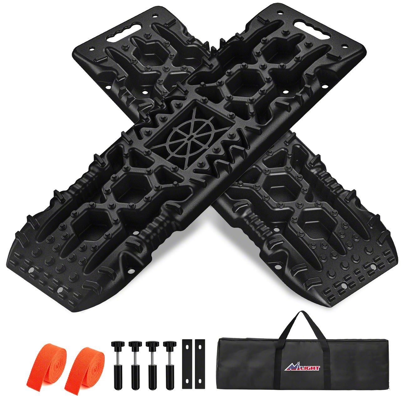 Tacoma Off-Road Recovery Traction Board Kit with Jack Lift Base; Black ...