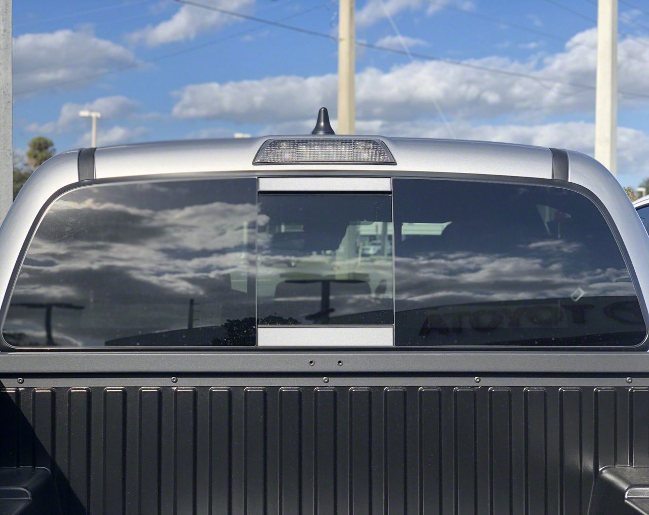 Tacoma Rear Power Sliding Window Accent Trim; Silver Sky Metallic (16 ...