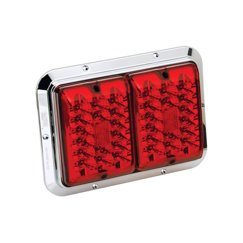 Tacoma Surface Mount LED Trailer Tail Light; Chrome Base