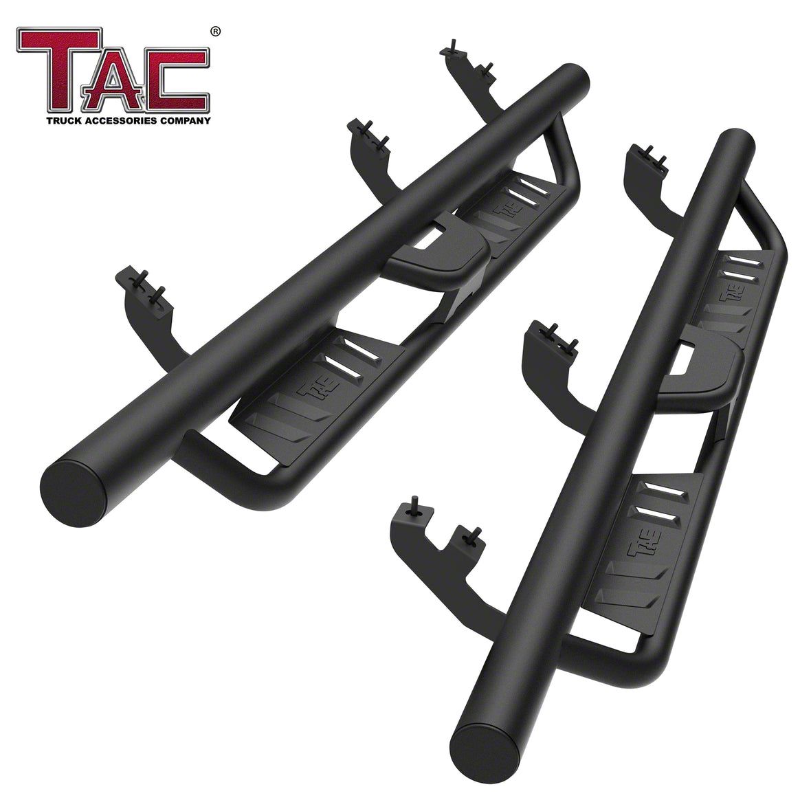Tacoma Tubular Style Drop Side Step Bars; Fine Textured Black (24-26 ...