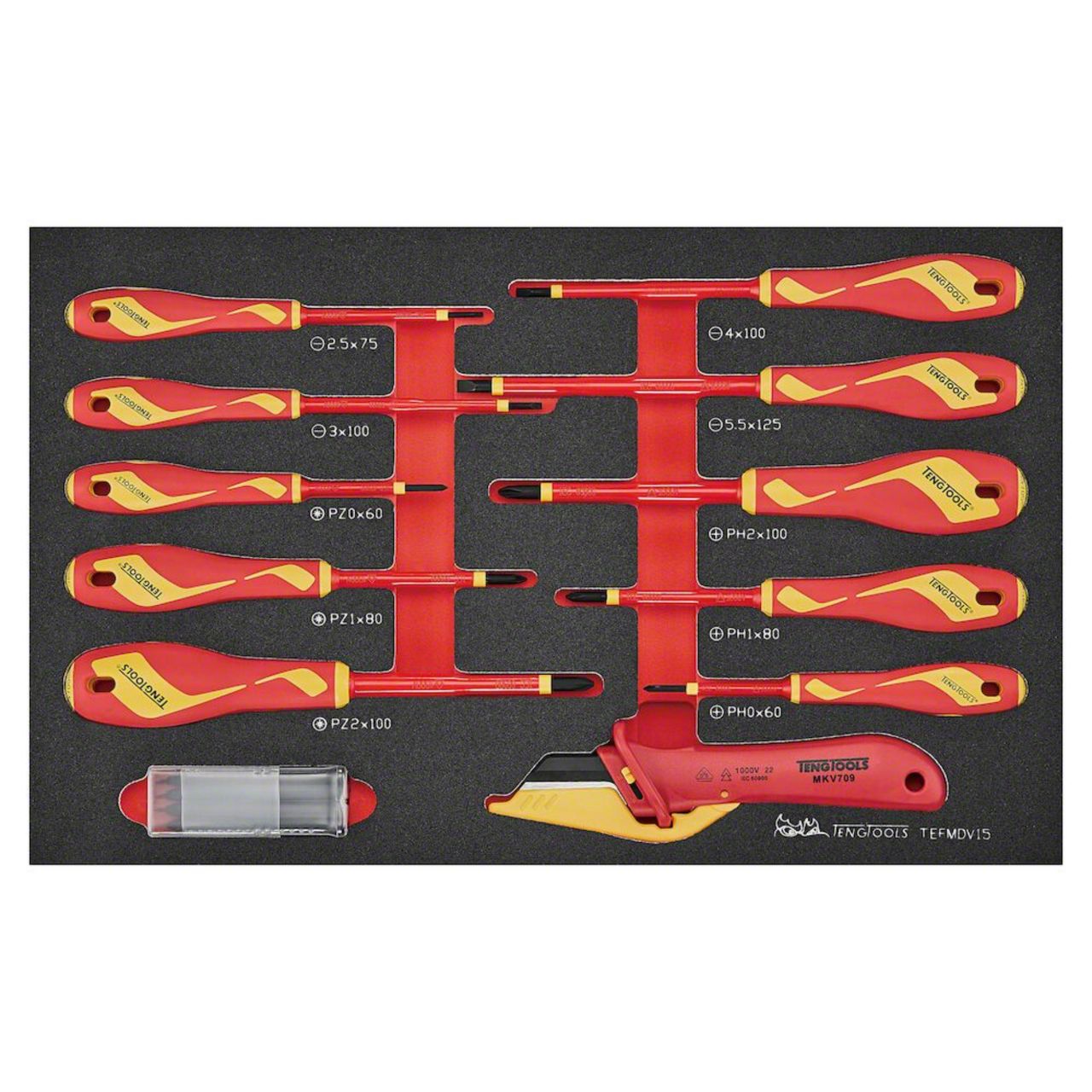 Teng Tools Universal XT 1000 Volt Insulated Screwdriver and Knife Set ...