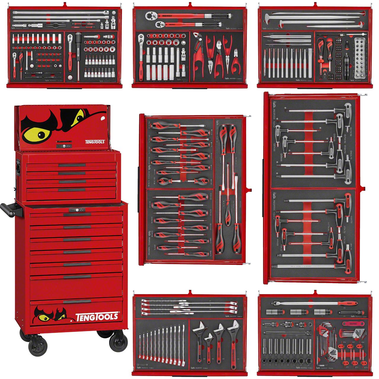 Teng Tools Universal XT 26-Inch PRO35 Red EVA Foam Hand Tool Kit; 418 ...