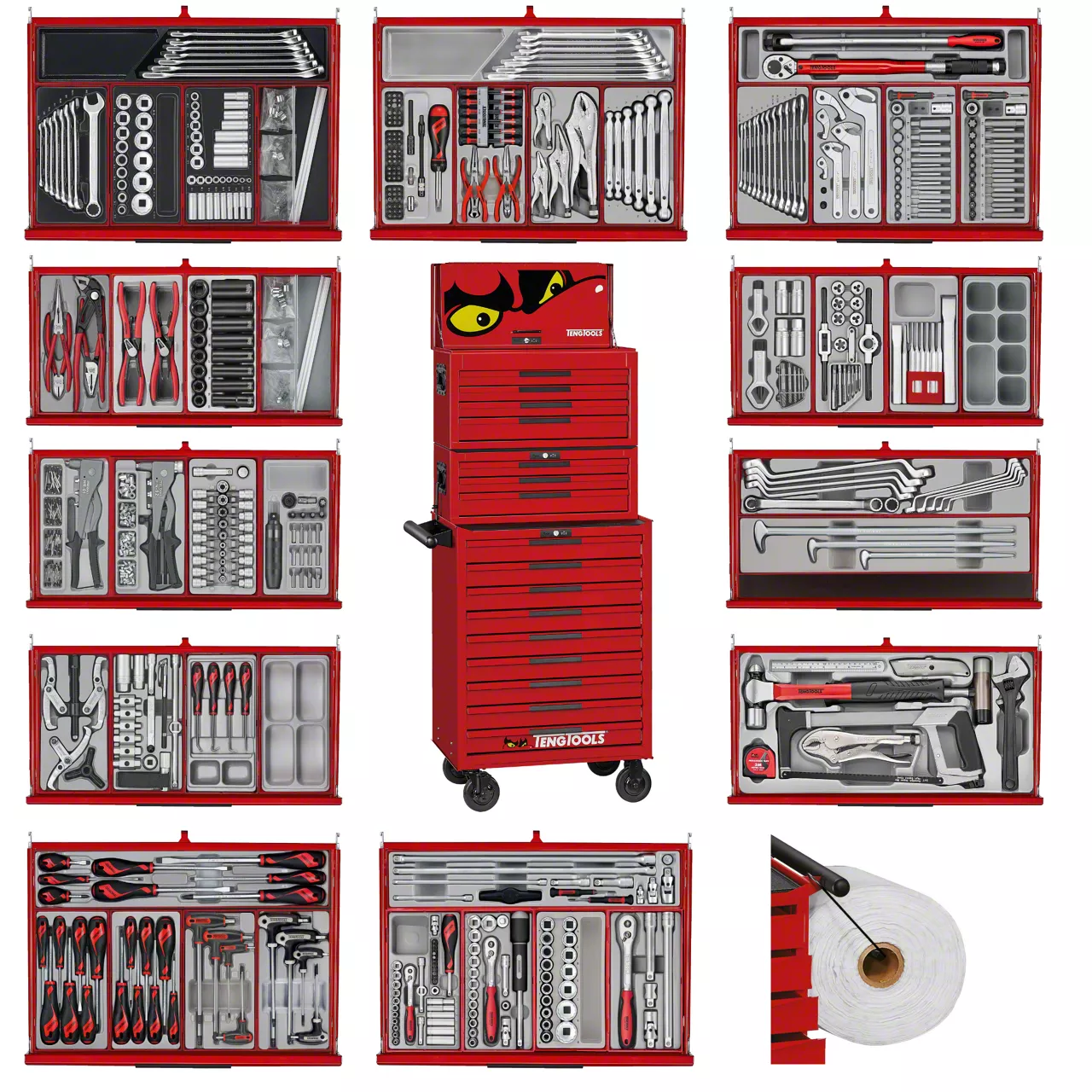 Teng Tools Universal XT 26-Inch PRO35 Stack Tool Kit; 753-Piece; Red ...
