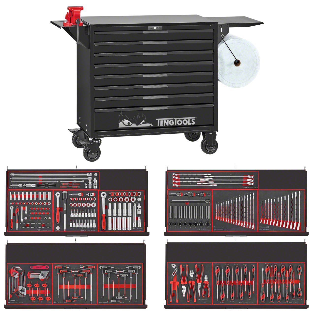 Teng Tools Universal XT 37-Inch PRO35 EVA Foam Roller Cabinet ...