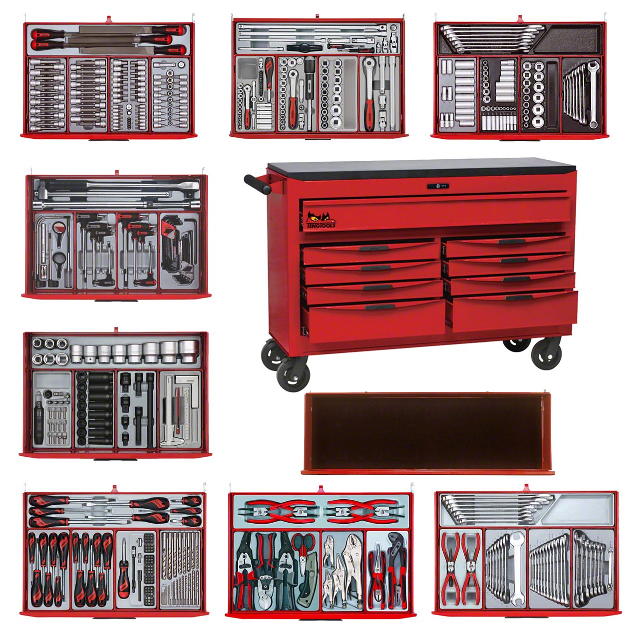 Teng Tools Universal XT 53-Inch PRO Cabinet Hand Tool Kit; 569-Piece ...