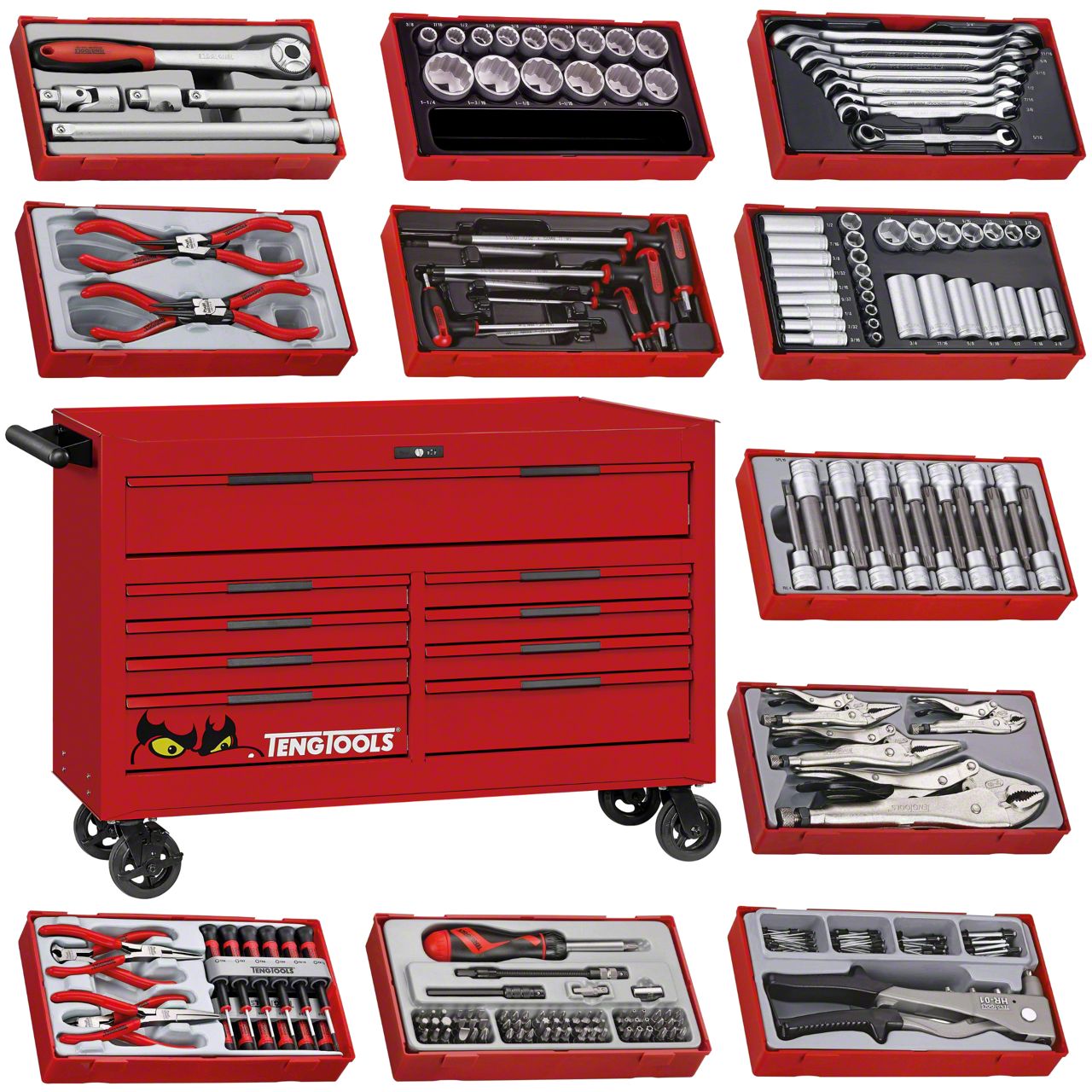 Teng Tools Universal XT 53-Inch PRO35 Roller Cabinet Tool Kit; 515 ...