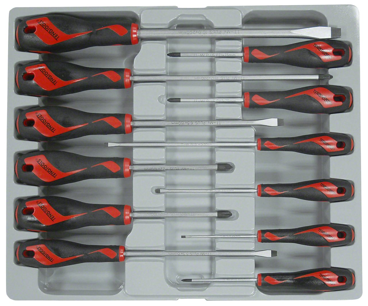 Teng Tools Universal XT Screwdriver Set; Flat, PH and PZ; 12-Piece TEN ...