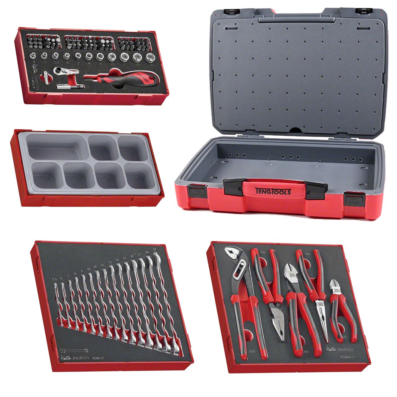 Teng Tools Universal XT Wrench, Pliter and Bit Foam Kit; 98-Piece TC-6T ...