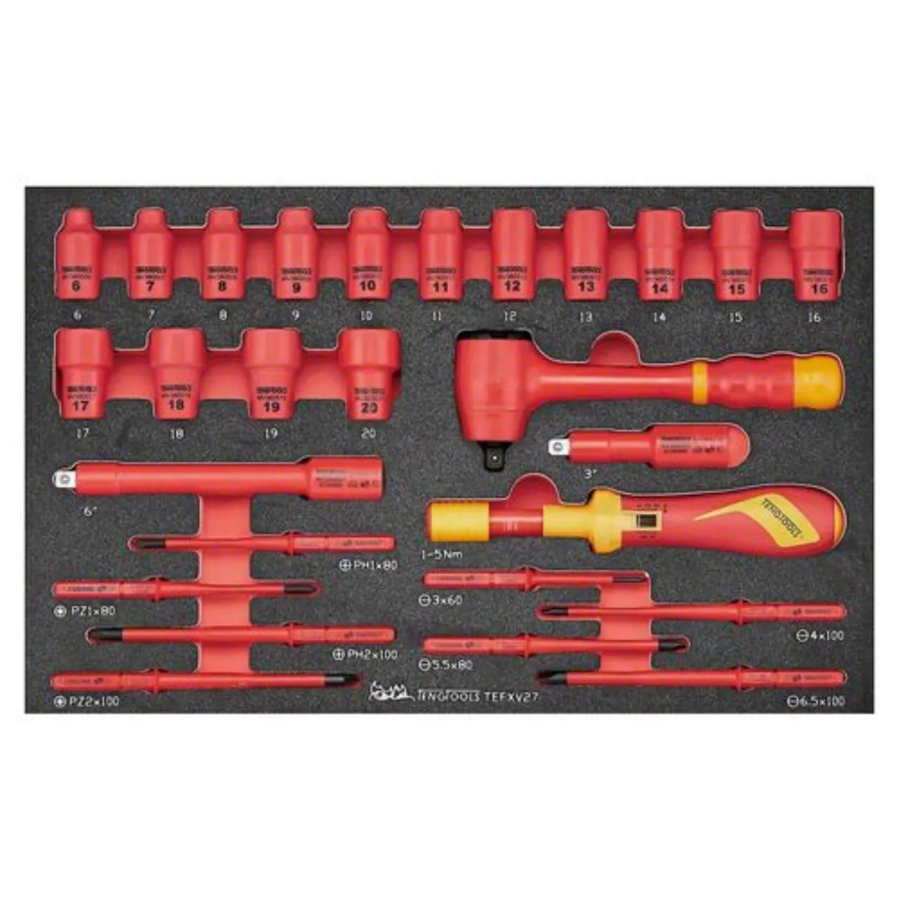 Teng Tools Universal XT 3/8-Inch Drive Metric 6-Point 1000 Volt ...