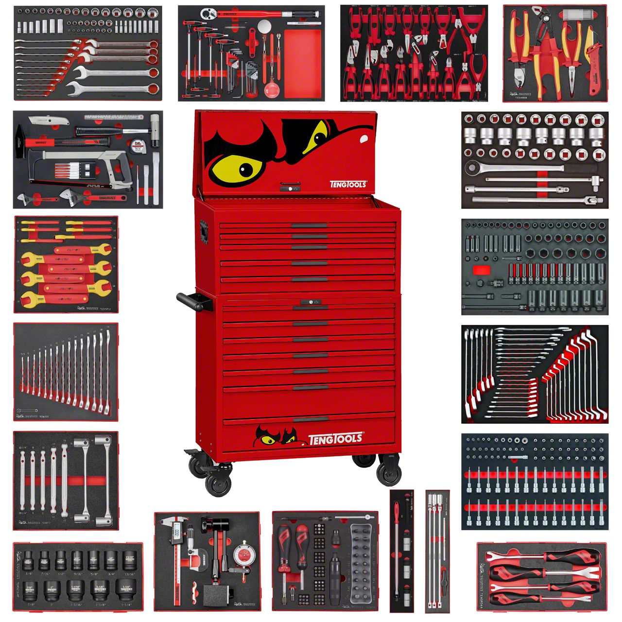 Teng Tools Universal XT 37-Inch PRO35 Red Mega Master 12-Drawer Mega ...