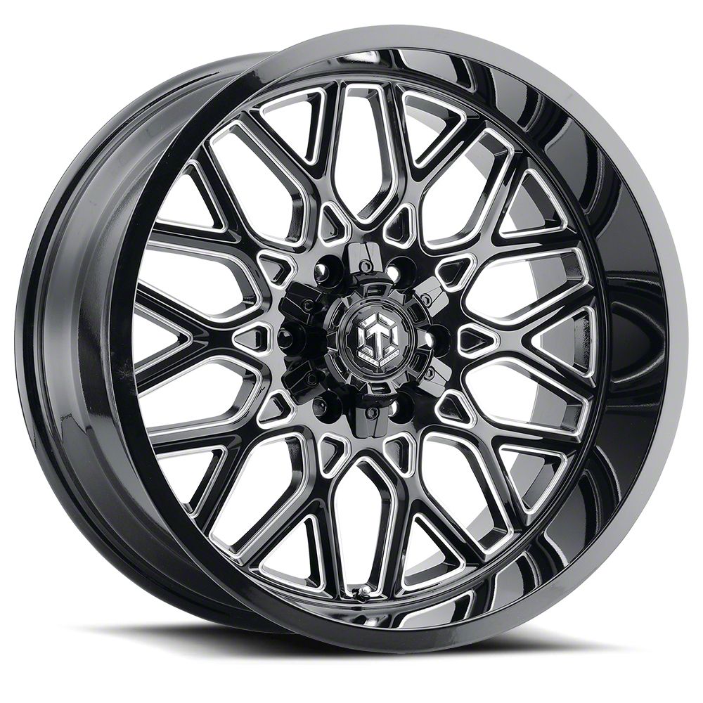 Terra Offroad Toyota 4-Runner TR-10 Glossy Black Milled 6-Lug Wheel ...