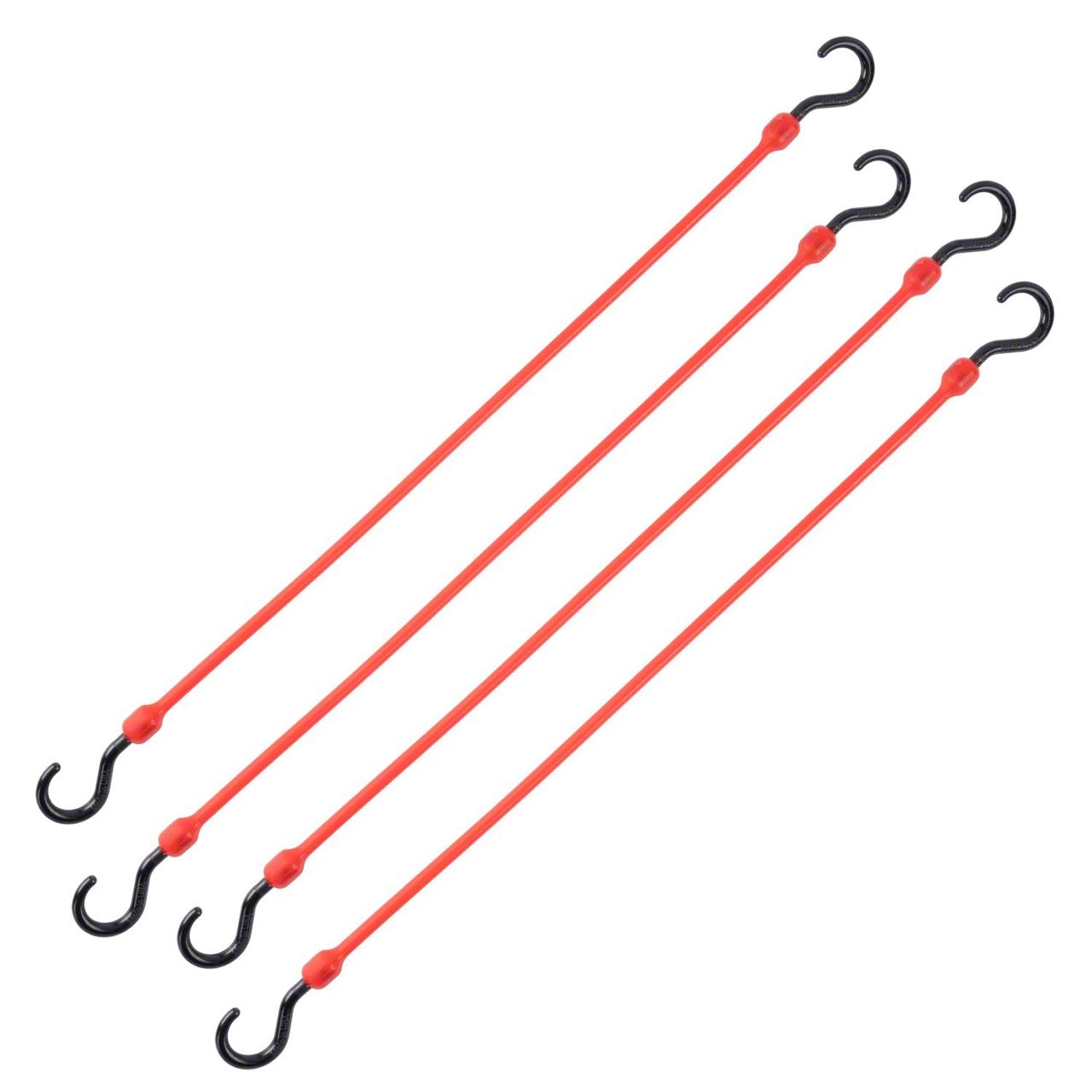 The Perfect Bungee Bronco 18-Inch Heavy Duty Bungee Cords; Red; 4-Pack ...