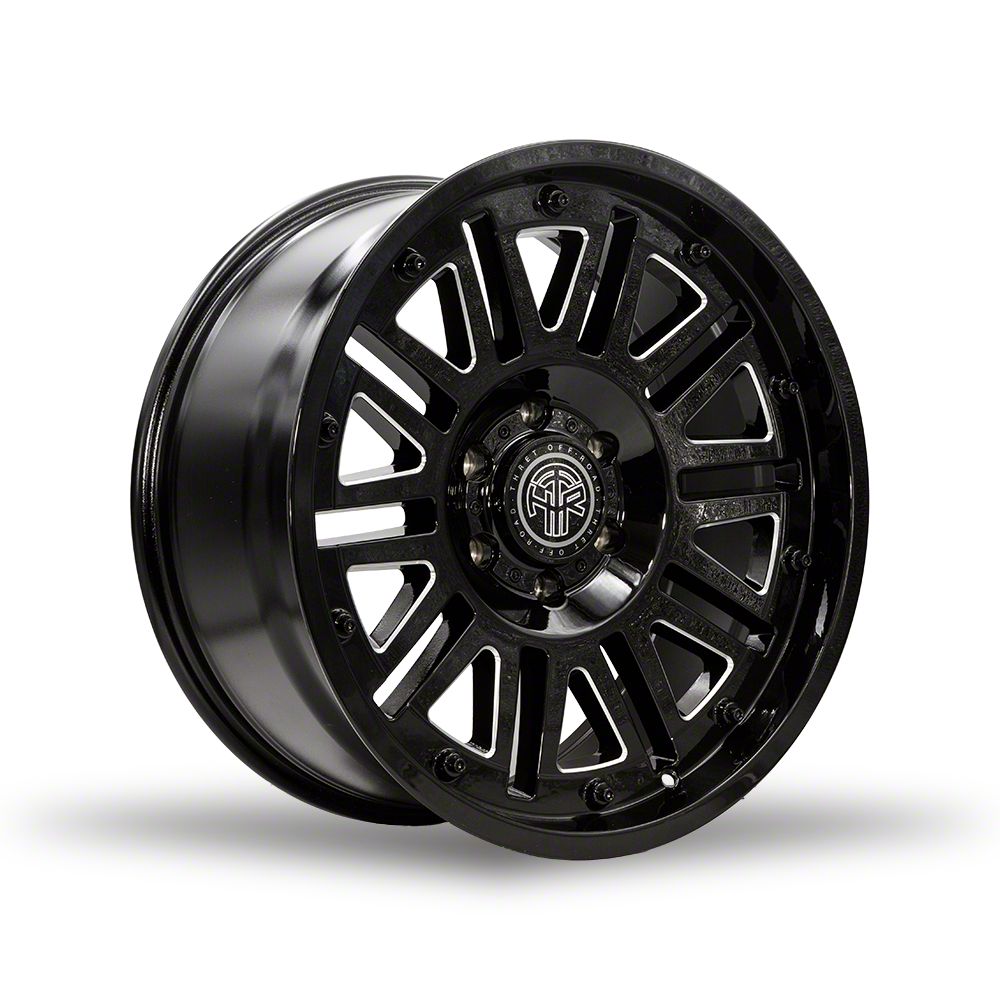 Thret Offroad Bronco Storm Gloss Black Milled 6-Lug Wheel; 17x9; -12mm ...