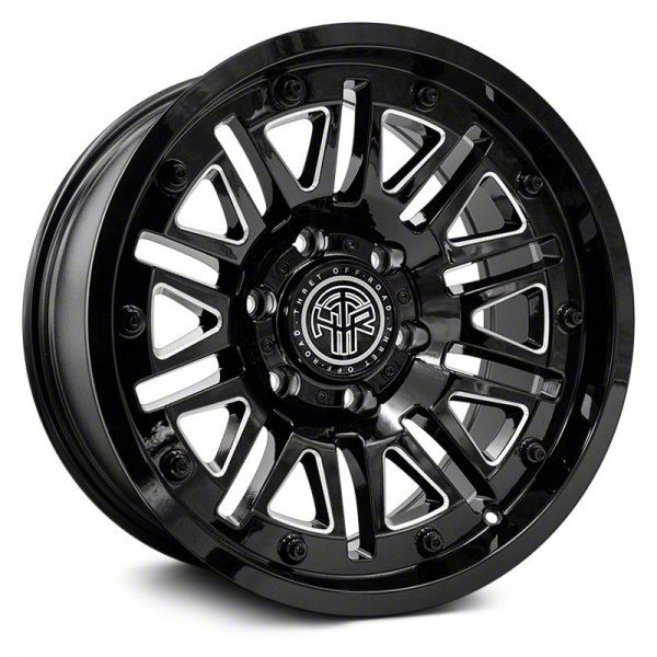 Thret Offroad Bronco Storm Gloss Black Milled 6-Lug Wheel; 20x9; -12mm ...