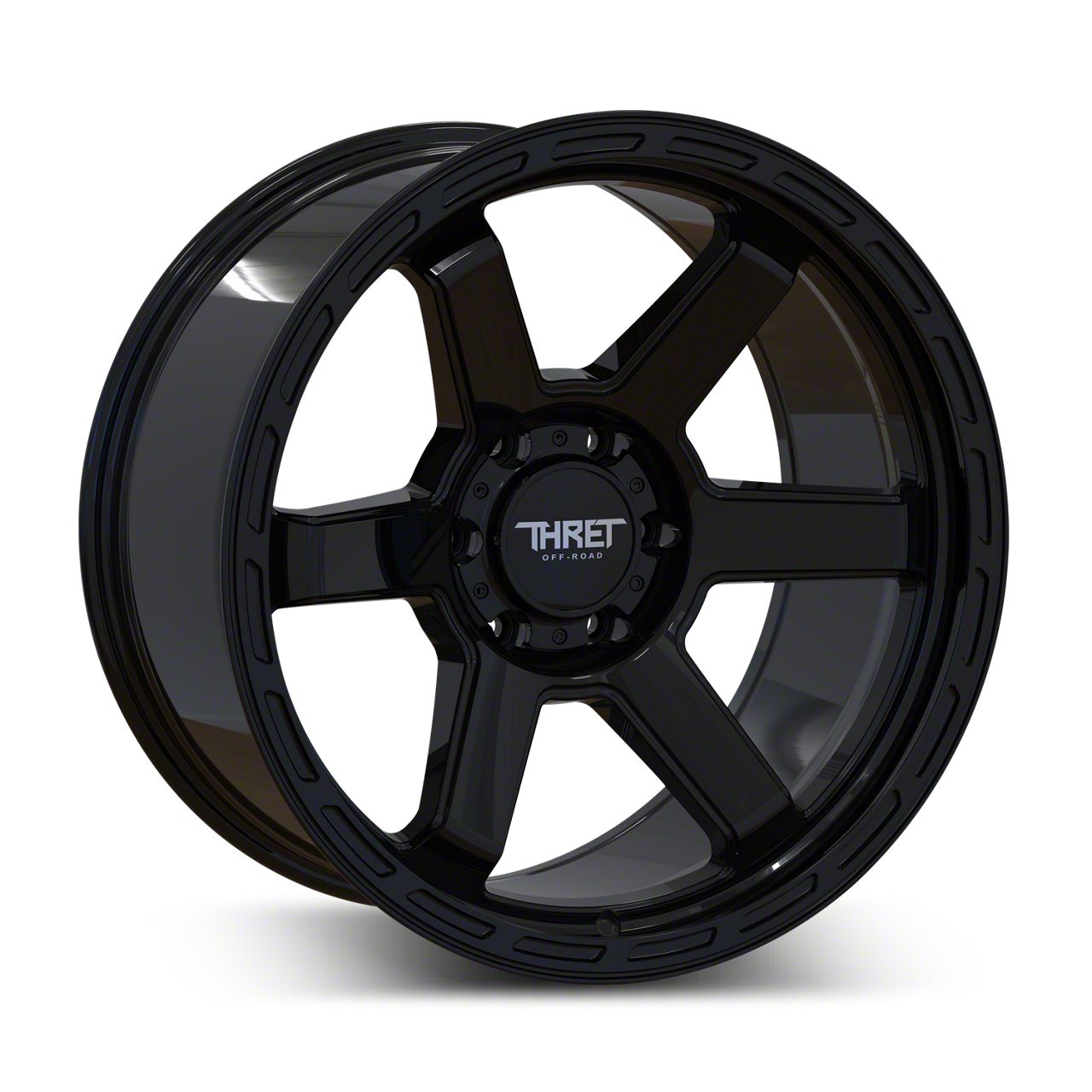 Thret Offroad Titan Thunder Gloss Black 6-Lug Wheel; 20x9; -12mm Offset ...