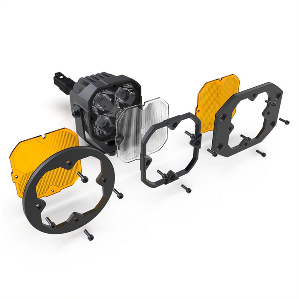 Tiny Monster Jeep Gladiator Concept Pro Series 3-Inch Cube LED Pod Lights; Fog Beam BB4211F ...