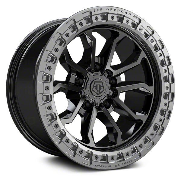 TIS Titan 556BA Satin Black with Satin Anthracite Bead Ring 6-Lug Wheel ...