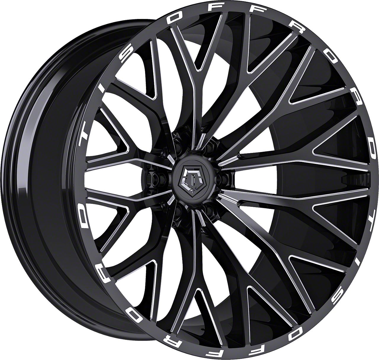 TIS Titan 566 Gloss Black Milled 6-Lug Wheel; 22x12; -44mm Offset ...