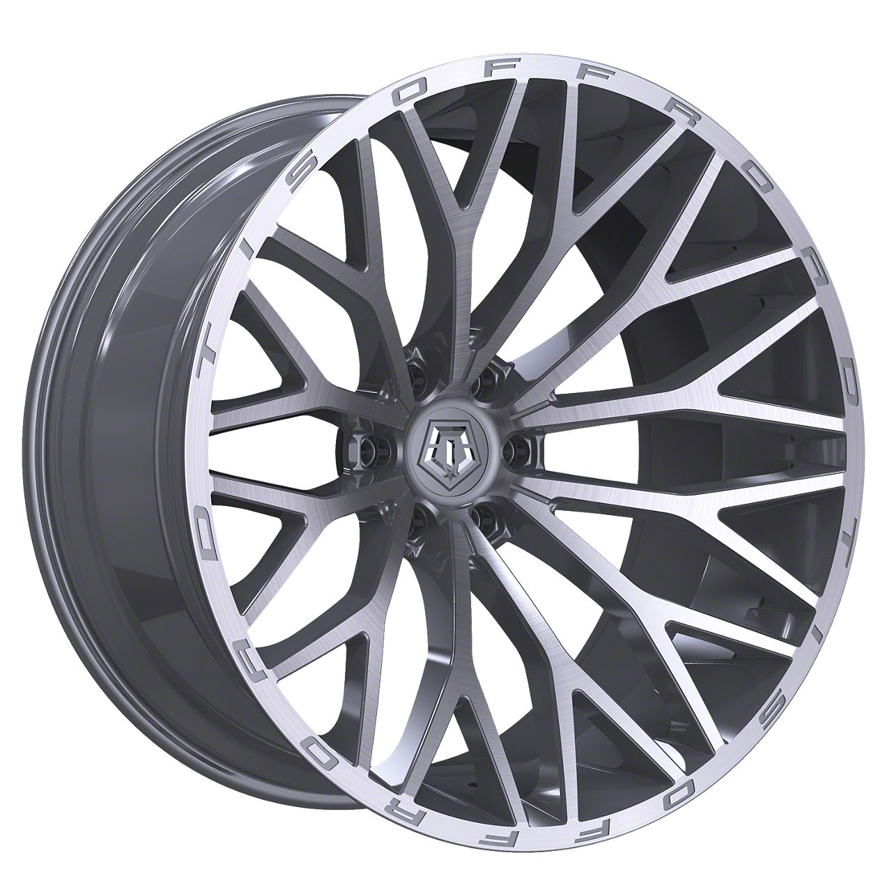 TIS Titan 566 Gloss Silver with Brushed Face and Lip 6-Lug Wheel; 22x10 ...