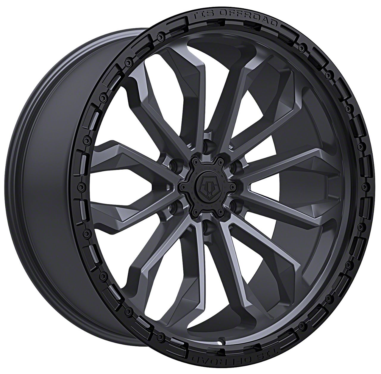 TIS Tacoma 556 Satin Anthracite with Black Bead Ring 6-Lug Wheel; 17x9 ...