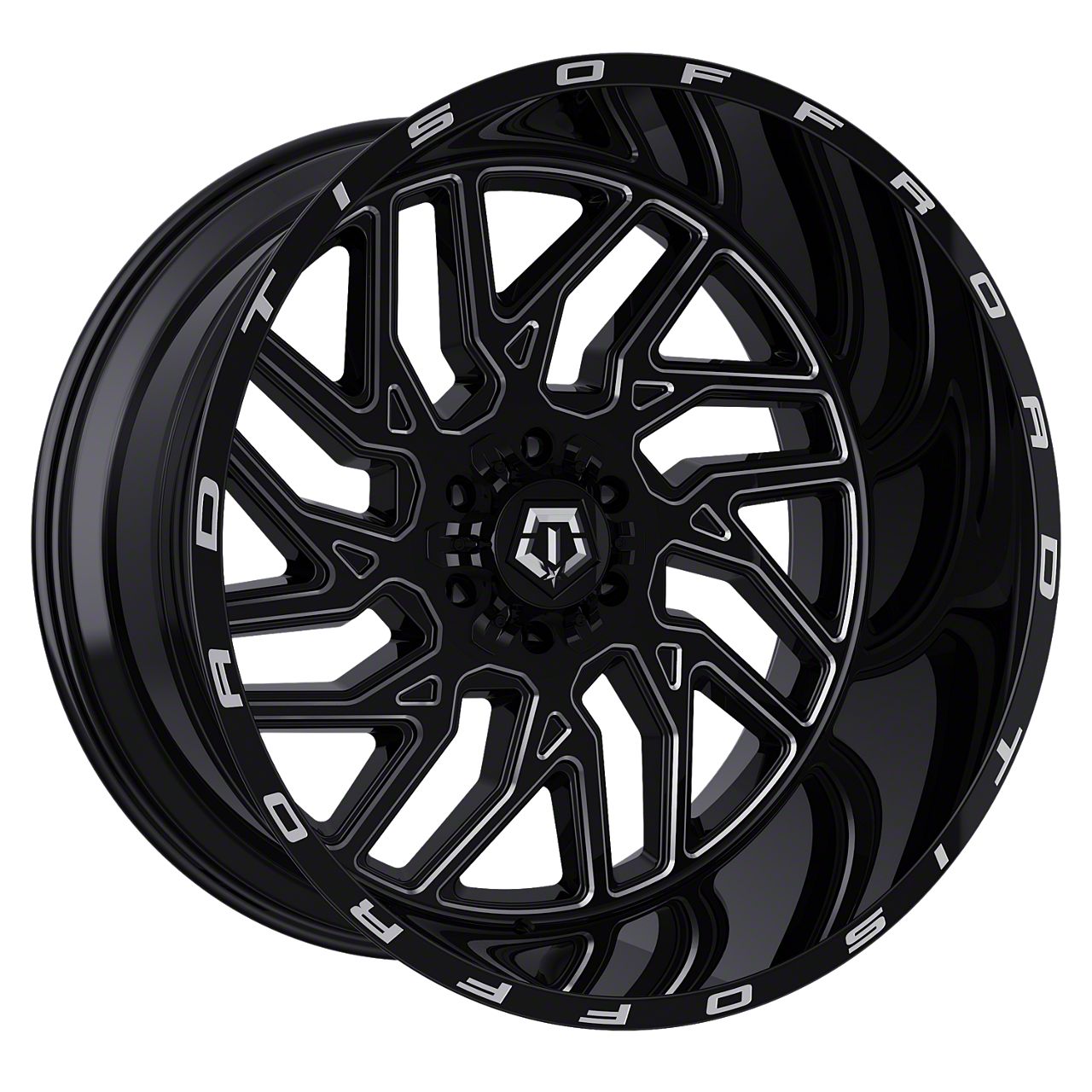 TIS Jeep Wrangler 544 Gloss Black Milled Wheel; 20x12; -44mm Offset ...