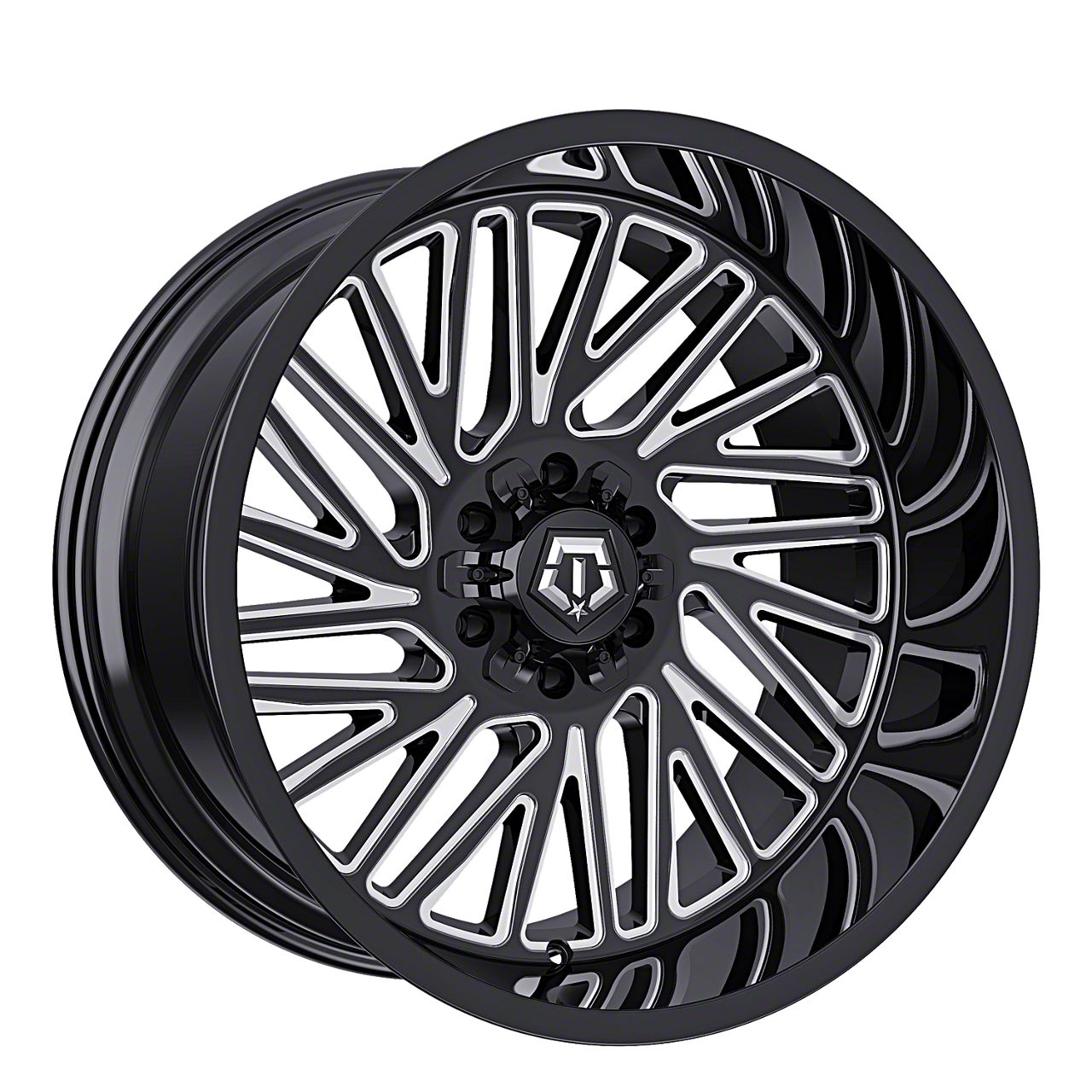 TIS Titan 553 Gloss Black Milled 6-Lug Wheel; 22x12; -44mm Offset ...
