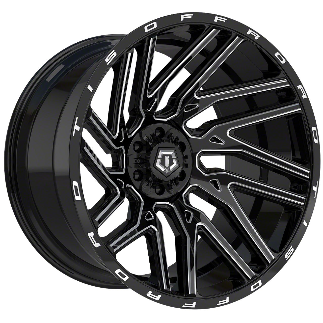 TIS Titan 554 Gloss Black Milled 6-Lug Wheel; 24x14; -76mm Offset ...