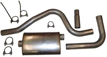 Titan 3-Inch Aluminized Single Exhaust System with HVS Welded Muffer ...