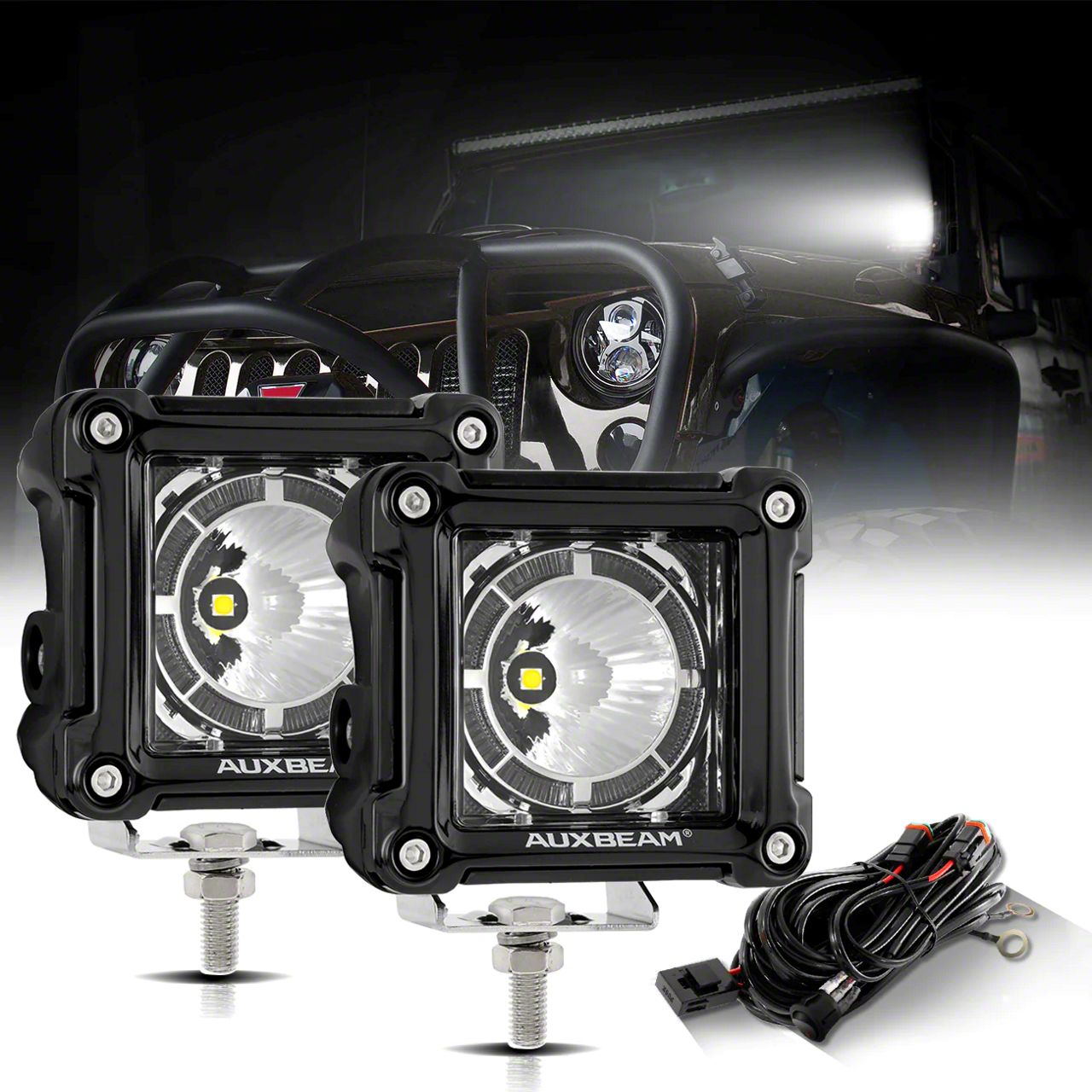 Titan 3-Inch LED Pod Lights with DRL; Spot Beam (Universal; Some ...