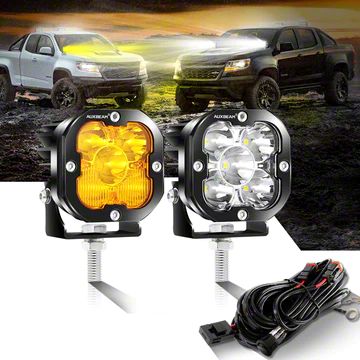 Titan 3-Inch LED Pod Lights with White and Yellow Covers (Universal ...