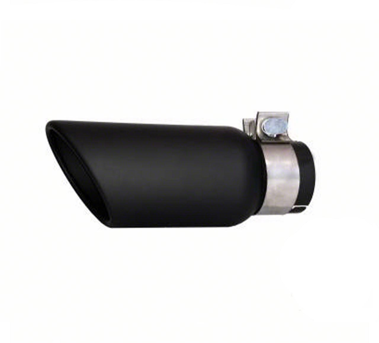 Titan Angled Cut Rolled End Round Exhaust Tip; 4-Inch; Black (Fits 2.75 ...