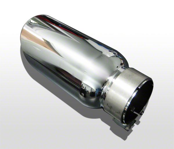 Titan Angled Cut Rolled End Round Exhaust Tip; 4-Inch; Polished (Fits 2 ...